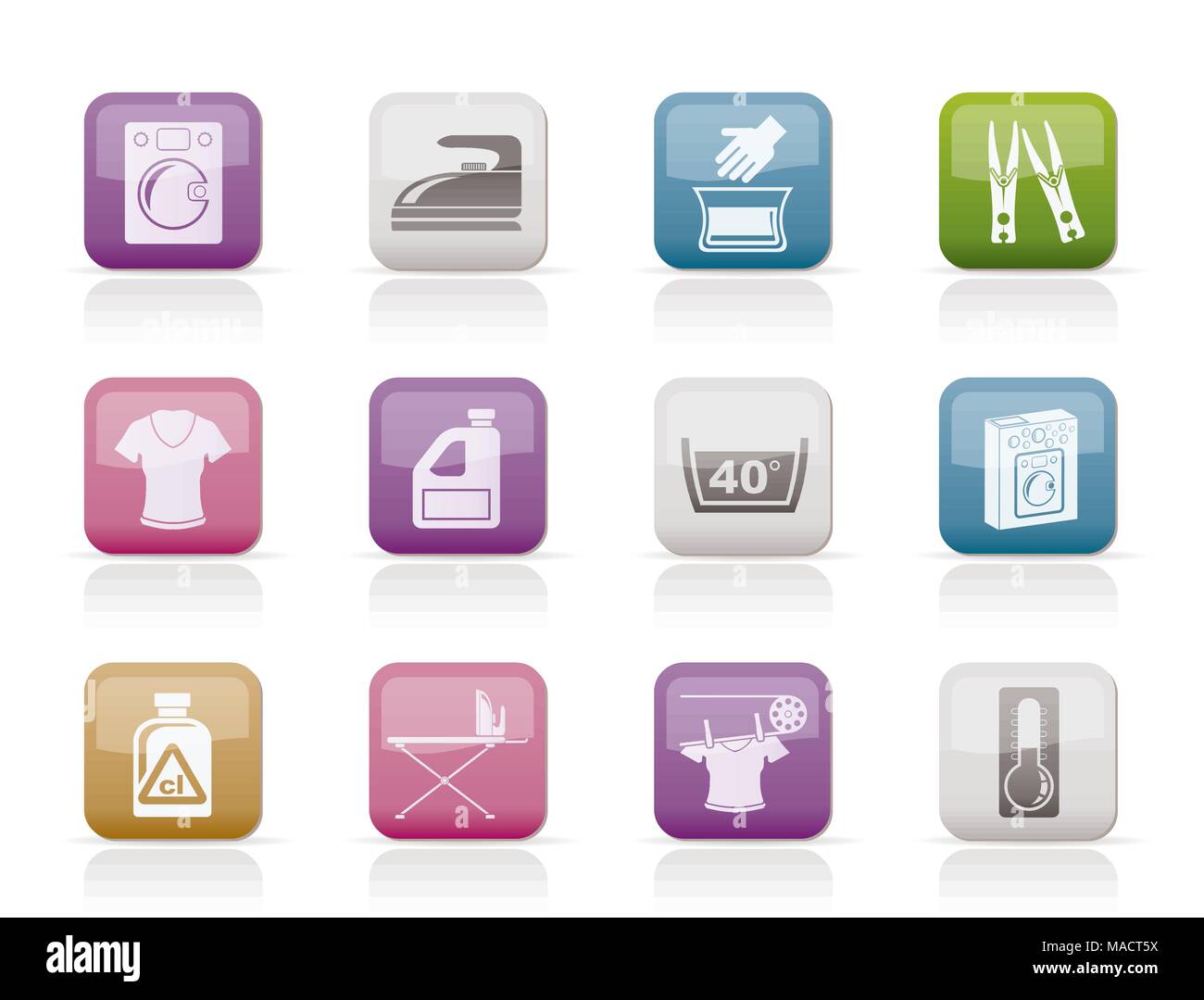 Washing machine and laundry icons - vector illustration Stock Vector ...