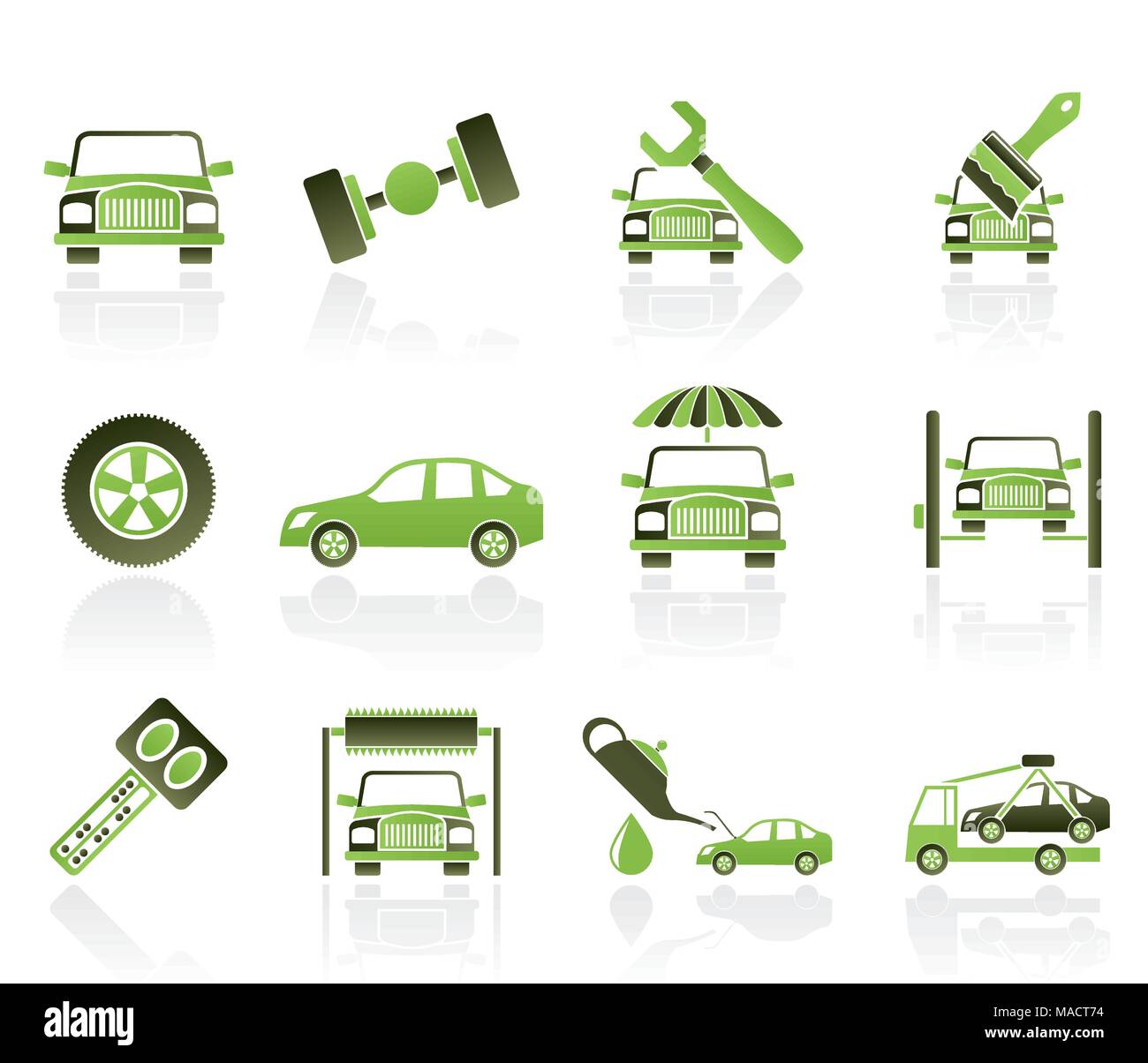 auto service and transportation icons - vector icon set Stock Vector ...