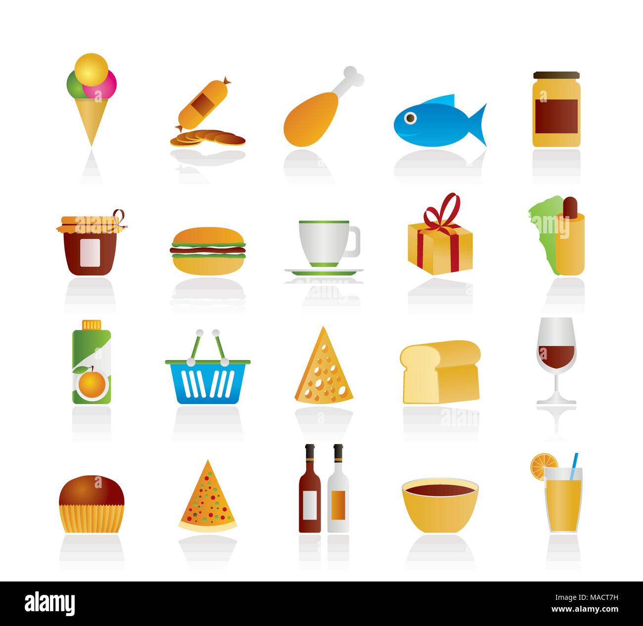 Shop and Foods Icons - Vector Icon Set Stock Vector Image & Art - Alamy