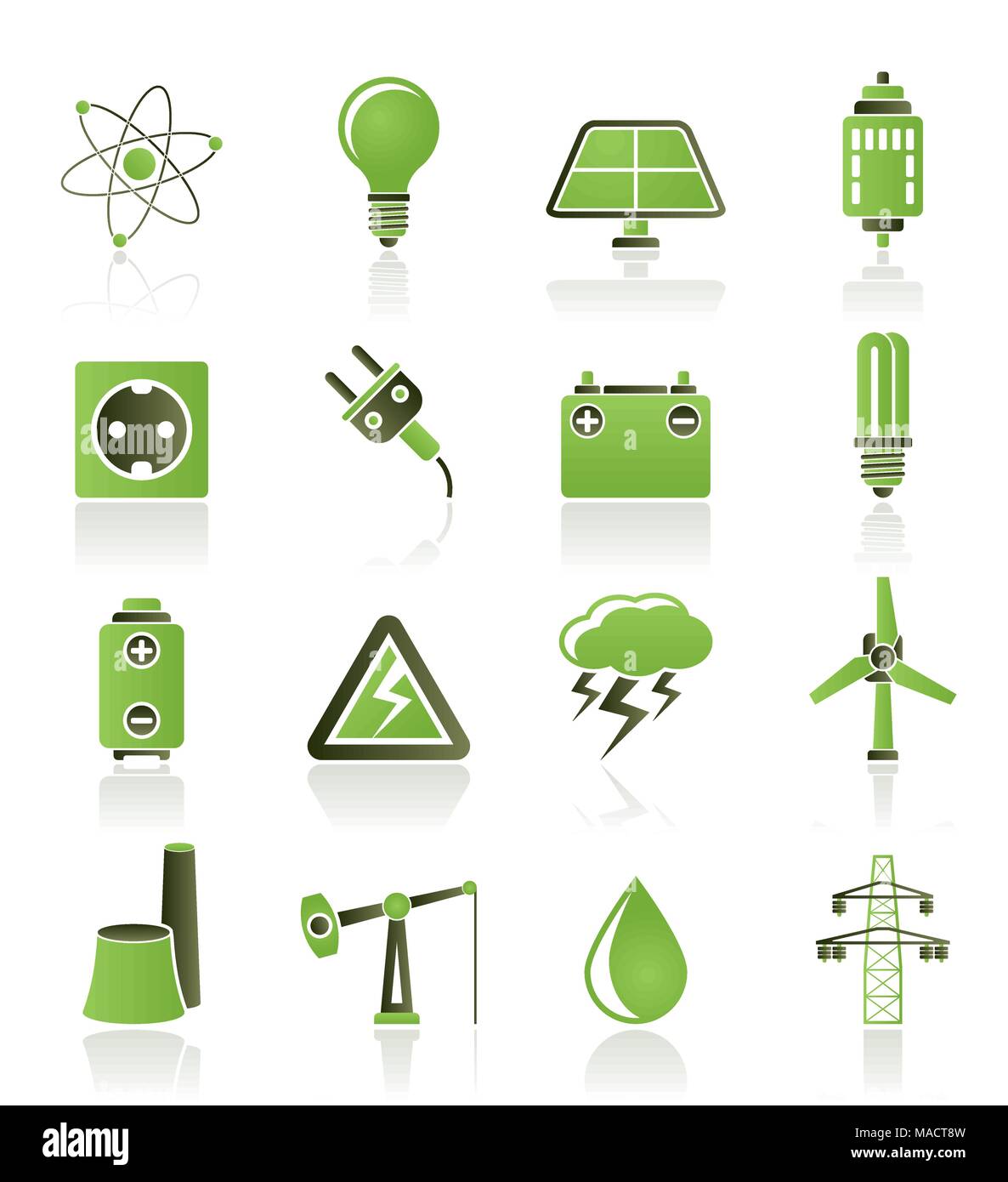 Power and electricity industry icons - vector icon set Stock Vector ...