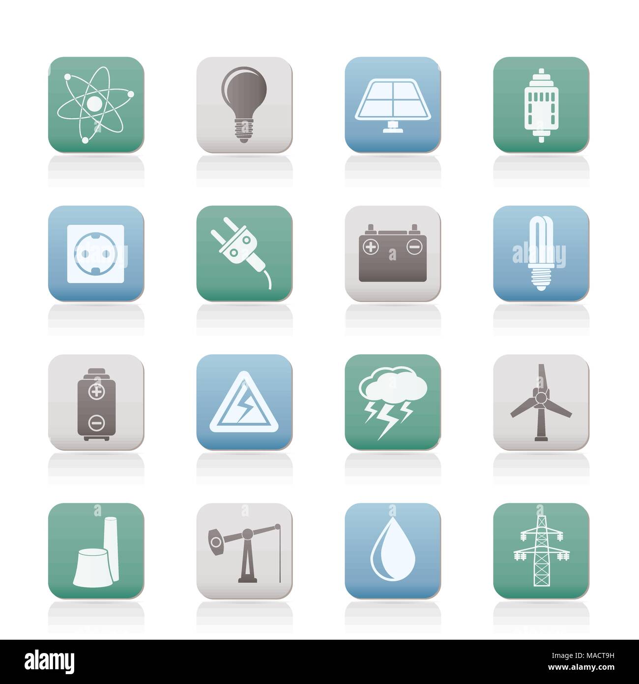 Power and electricity industry icons - vector icon set Stock Vector ...