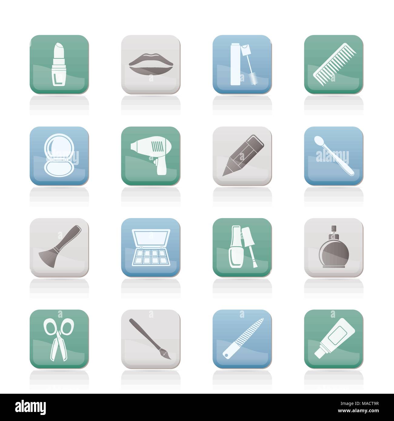 cosmetic, make up and hairdressing icons - vector icon set Stock Vector ...