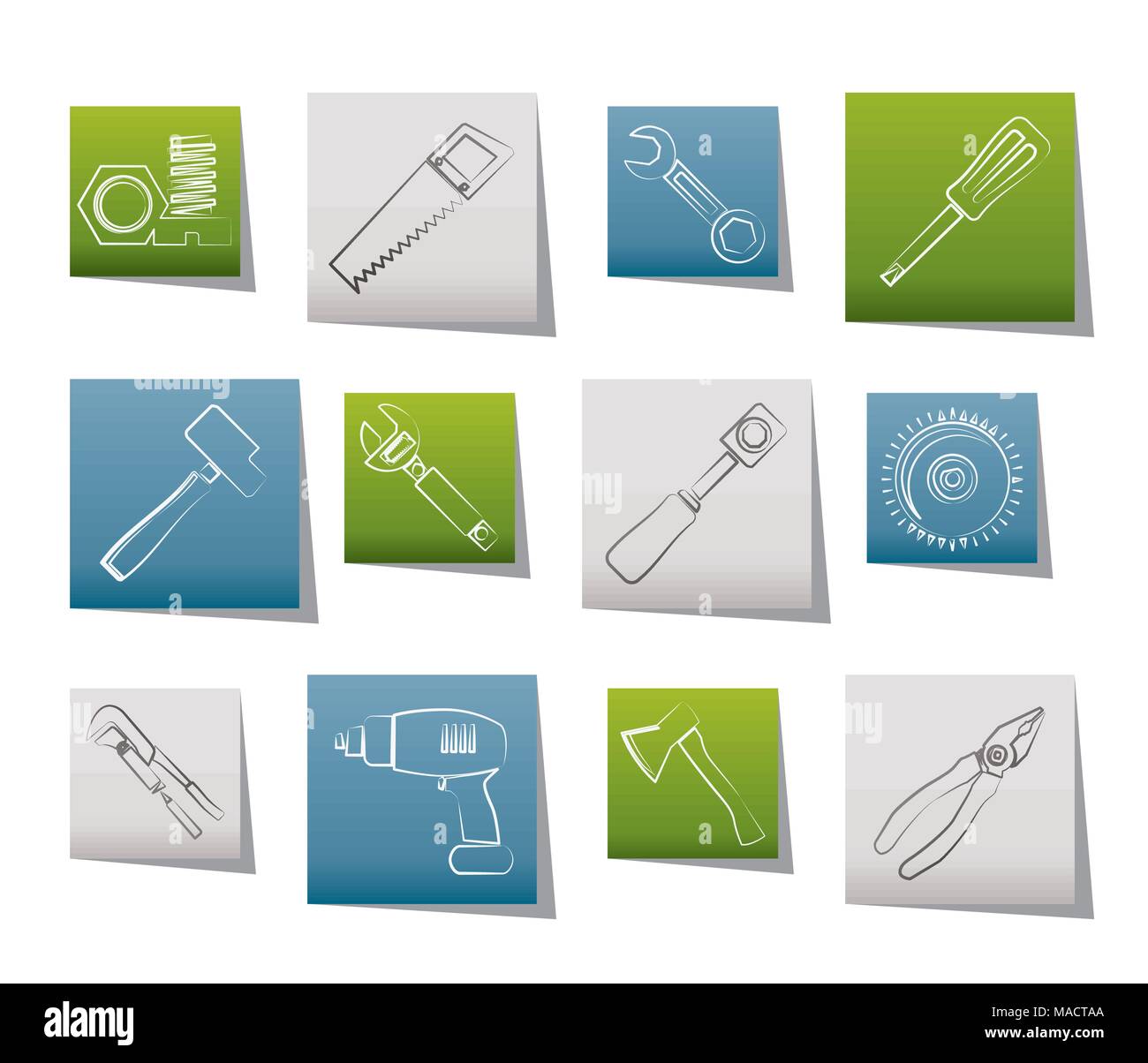 different kind of tools icons - vector icon set Stock Vector Image ...