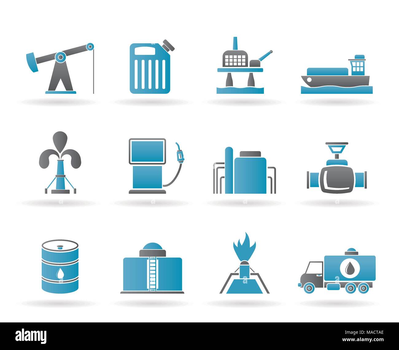 Oil and petrol industry icons - vector icon set Stock Vector Image ...