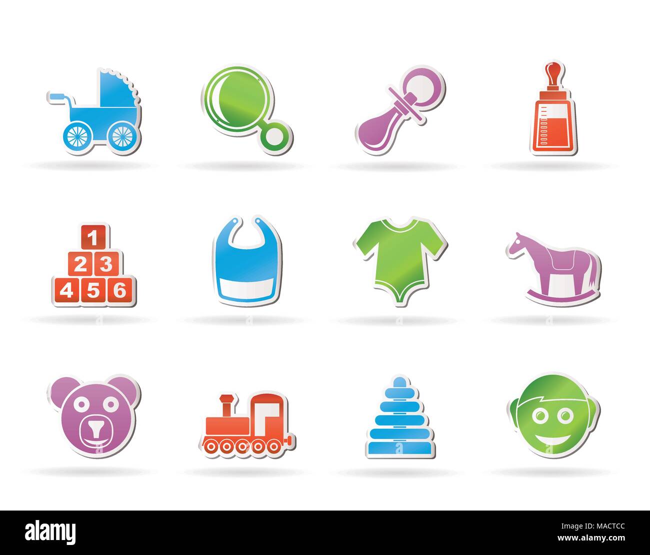 baby and children icons - vector icon set Stock Vector Image & Art - Alamy