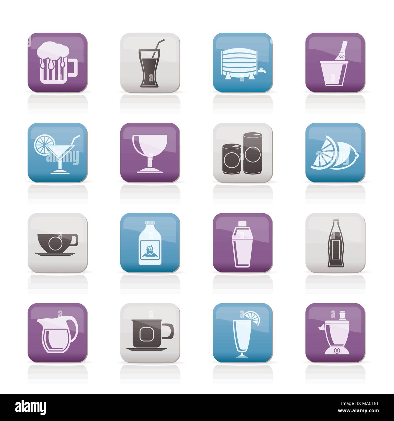 beverages and drink icons - vector icon set Stock Vector Image & Art ...