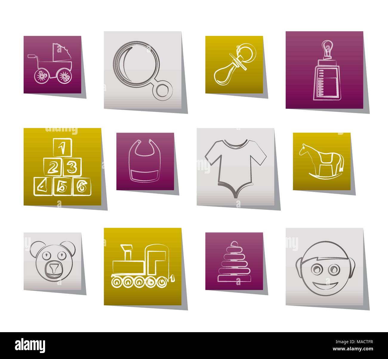 baby and children icons - vector icon set Stock Vector Image & Art - Alamy