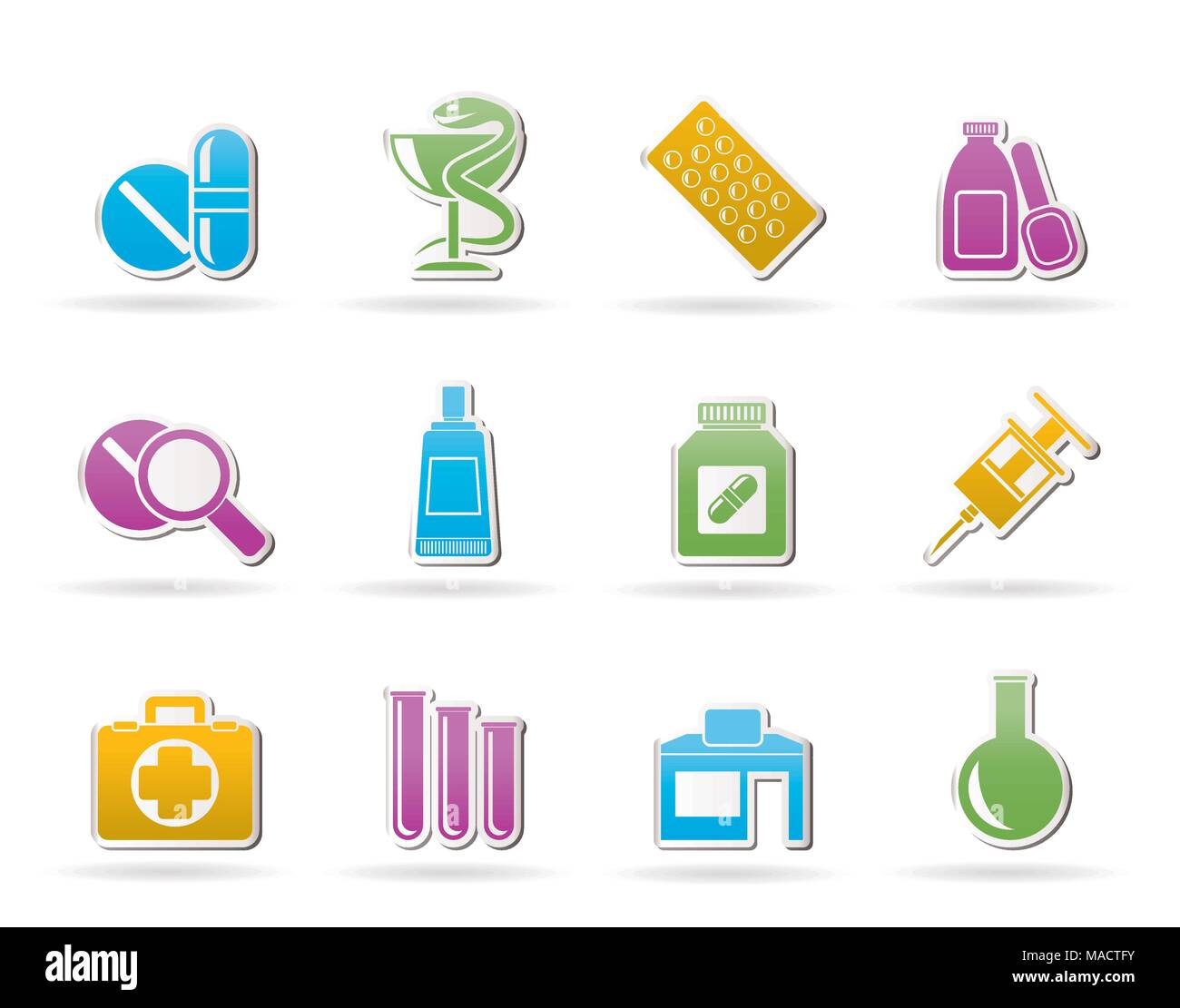 Pharmacy and Medical icons - vector icon set Stock Vector Image & Art ...