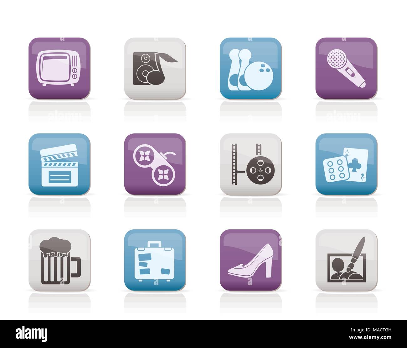 Leisure activity and objects icons - vector icon set Stock Vector Image ...