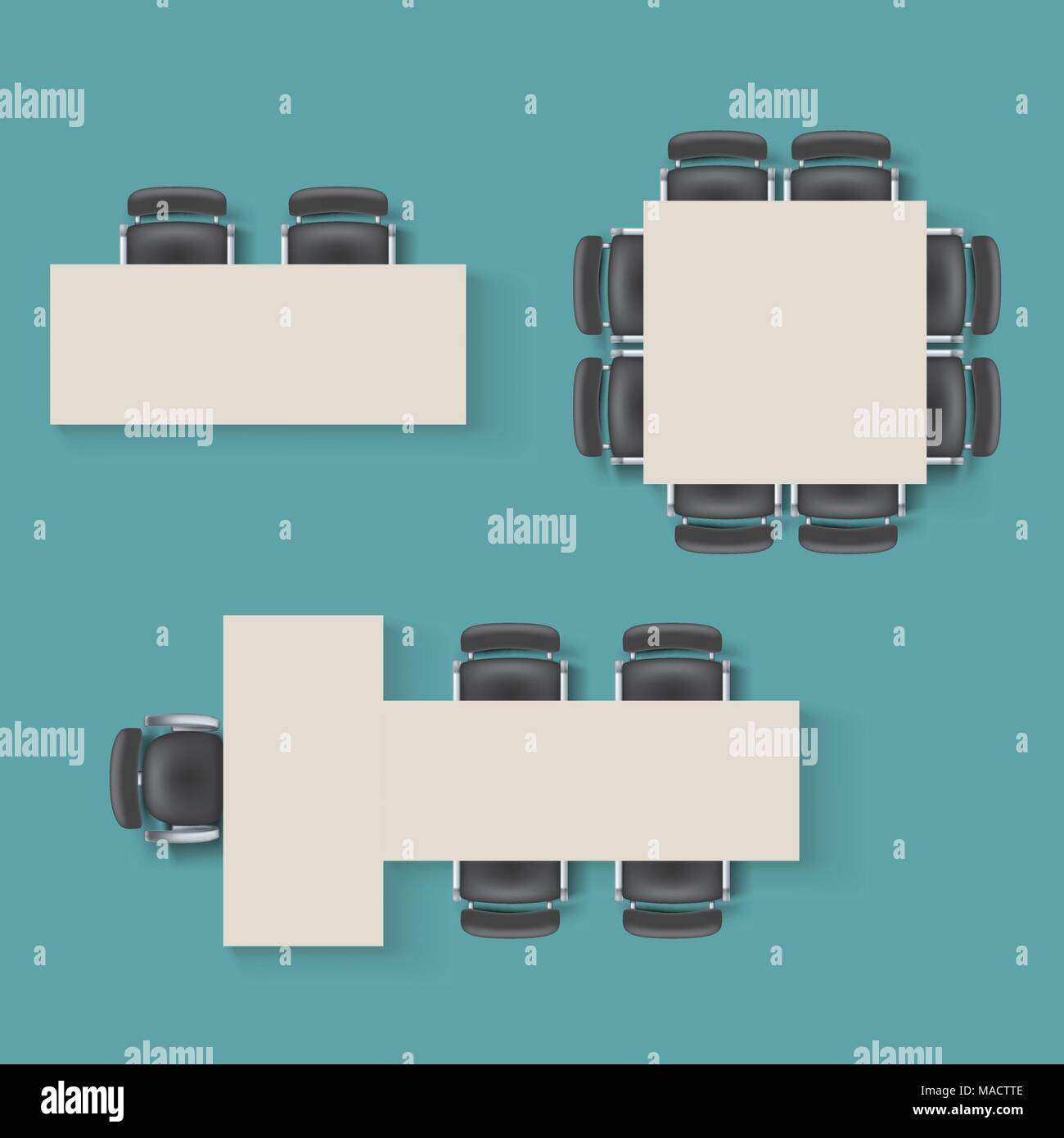 Conference table above view Stock Vector Images - Alamy