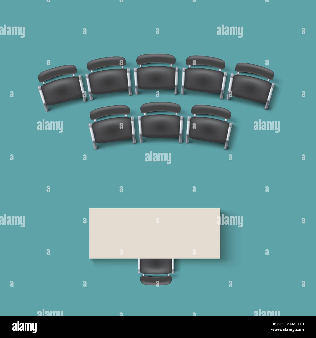 Blue office room view Stock Vector Images - Alamy