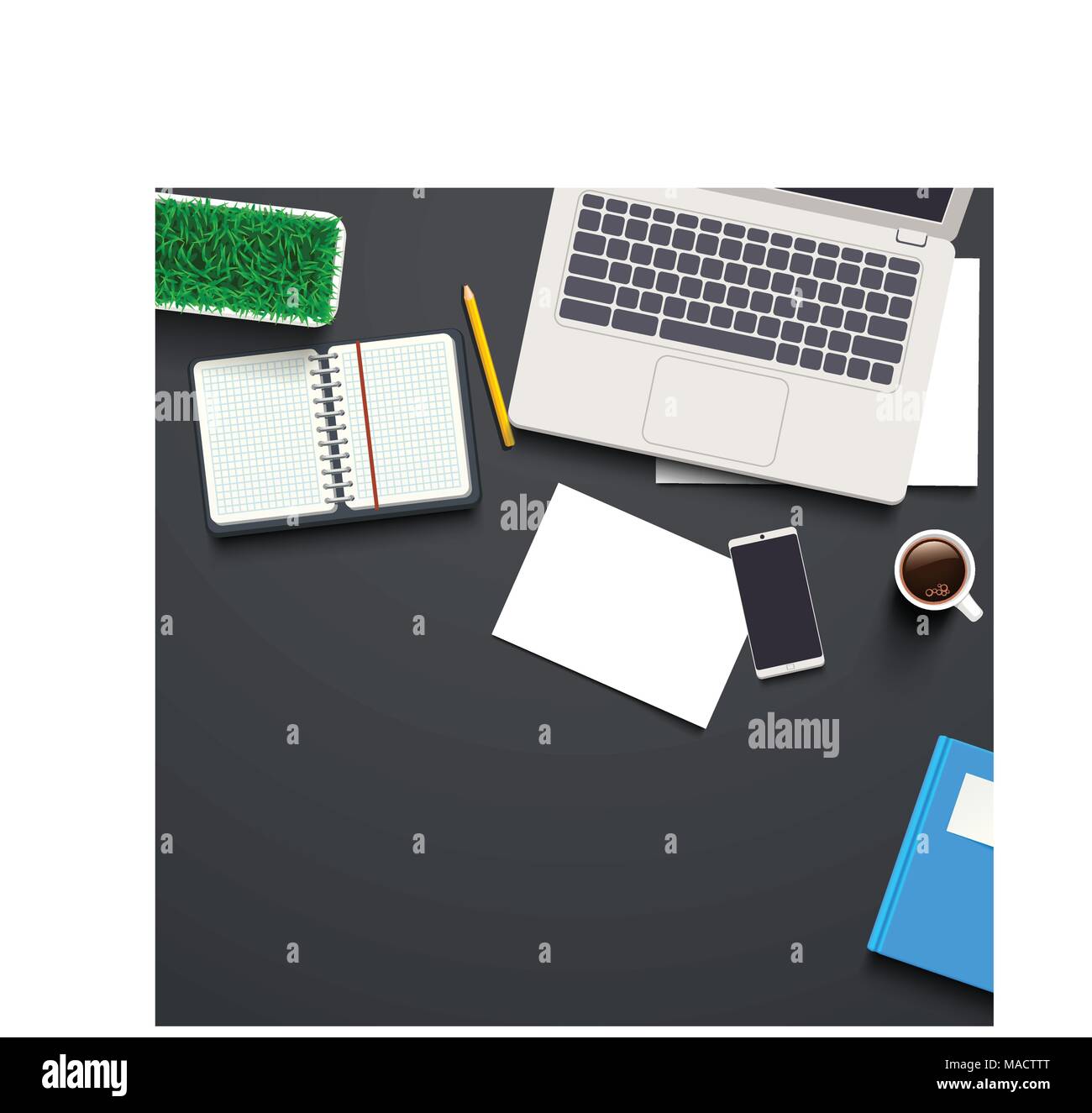 Modern table top view Stock Vector Images - Alamy