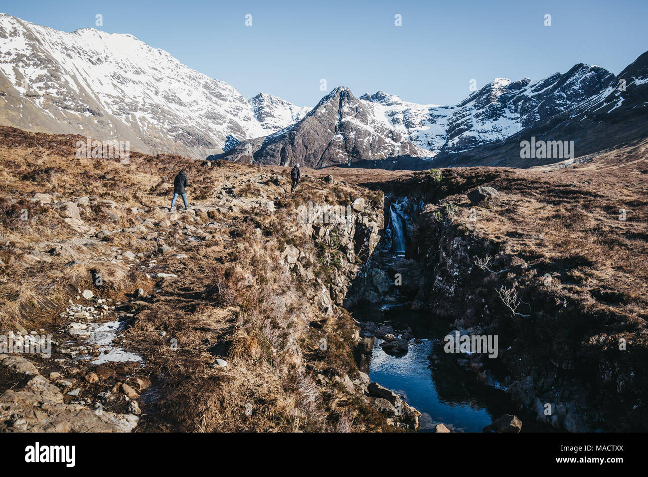 View on the beautiful Fairy Pools on the Isle of Skye, Scotland ...