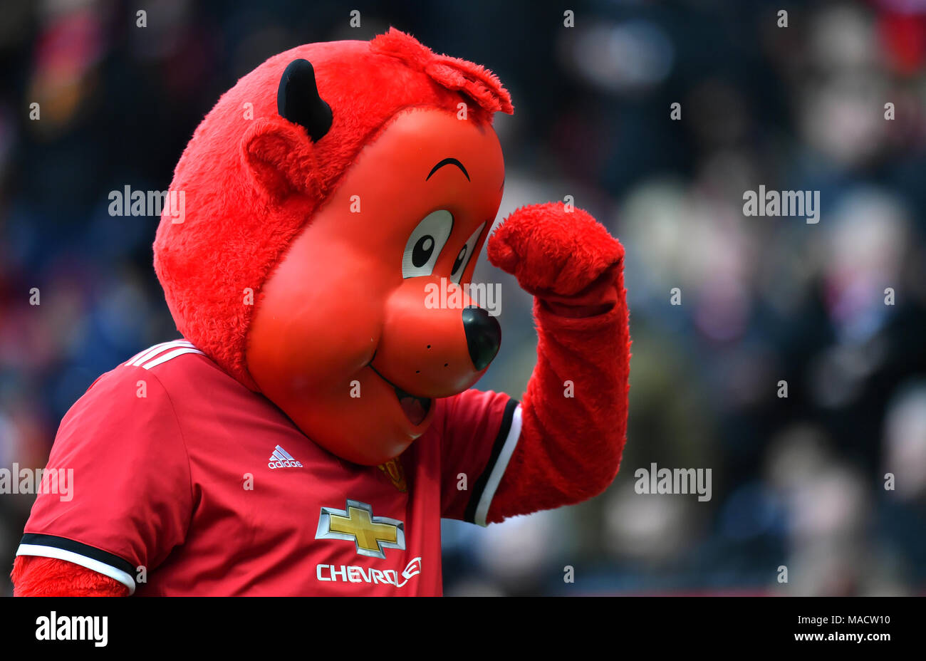 Manchester United Mascot Fred The Red During The Premier League Match