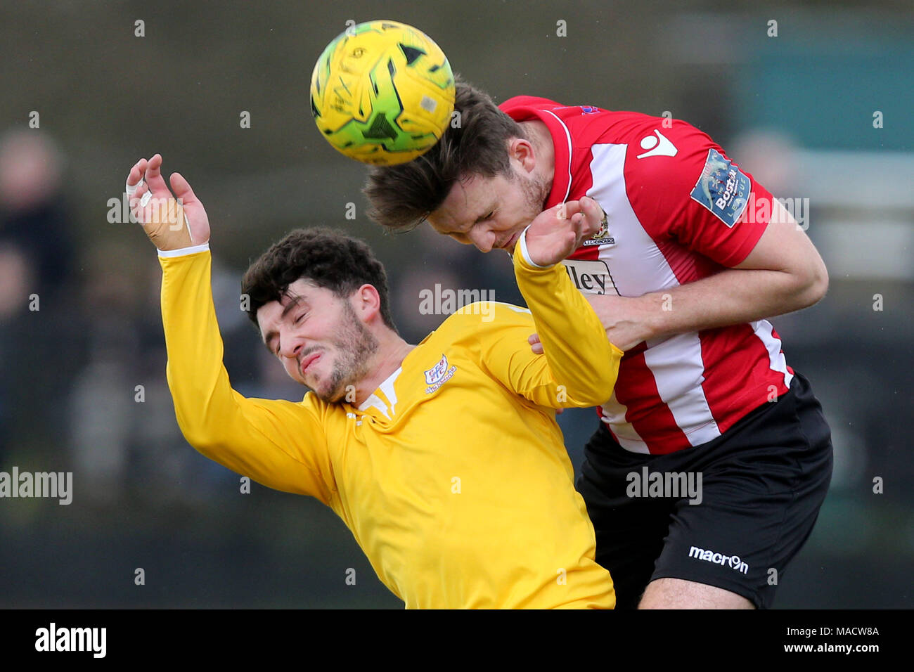 Kenzer Lee of Hornchurch and Eoin Casey of Potters Bar during AFC ...