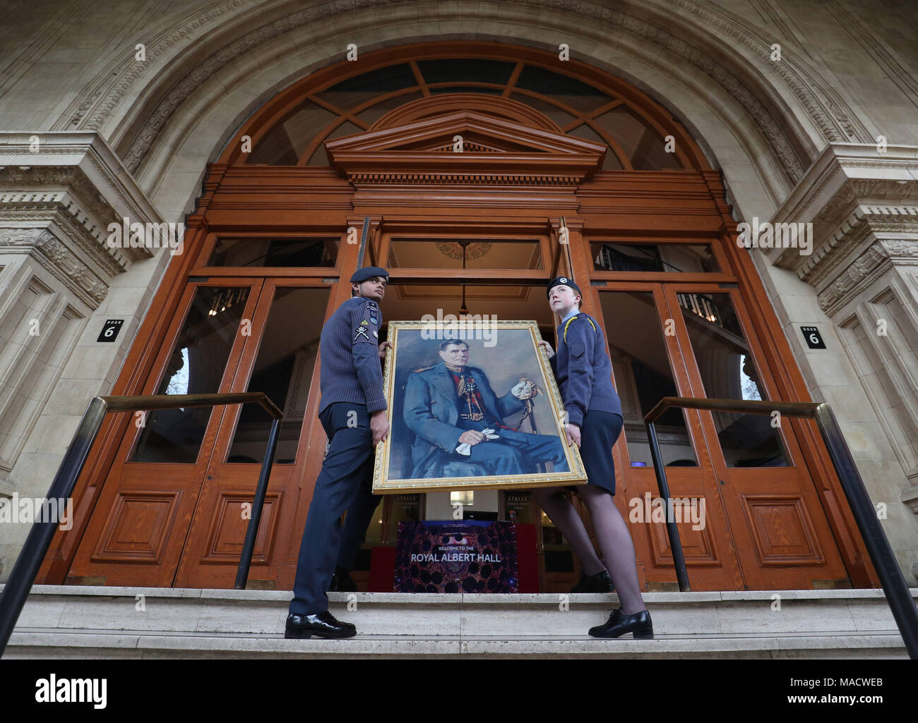 RAF cadets Labib Khan (left) and Jamie Clifford (right) transport a ...