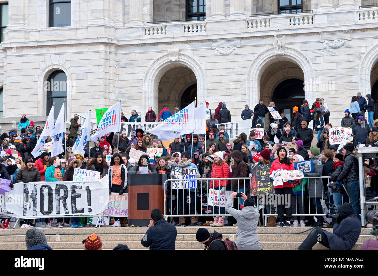 ST. PAUL, MN/USA – MARCH 24, 2018: Students from West Metro Walkout ...