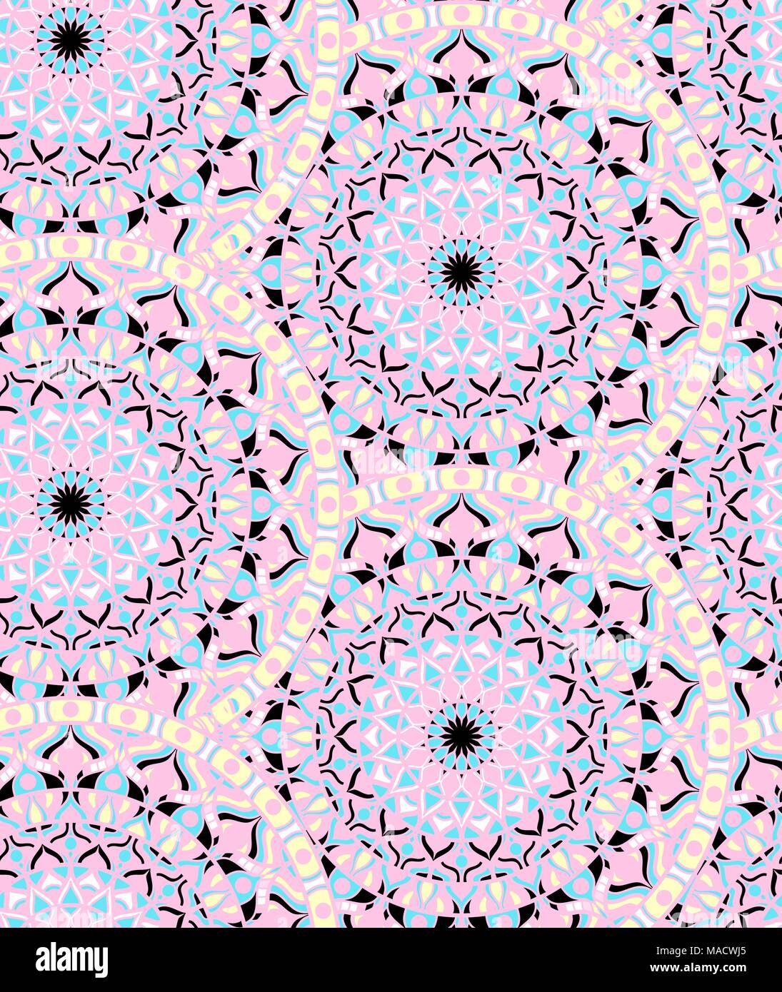 Seamless repeating pattern of mandalas Stock Vector Image & Art - Alamy