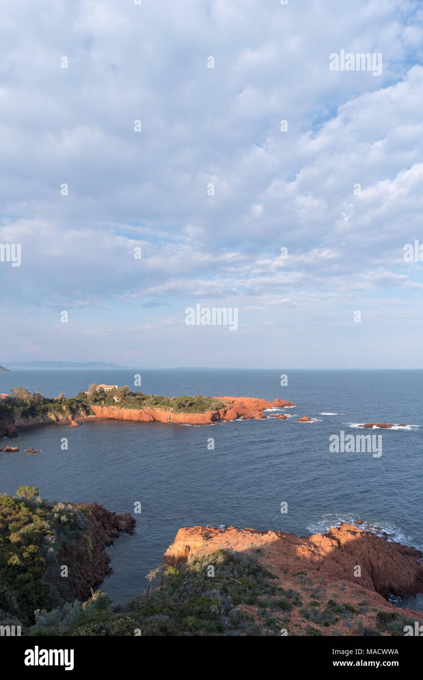 The Esterel Massif, Mediterranean coastal mountain range of volcanic ...