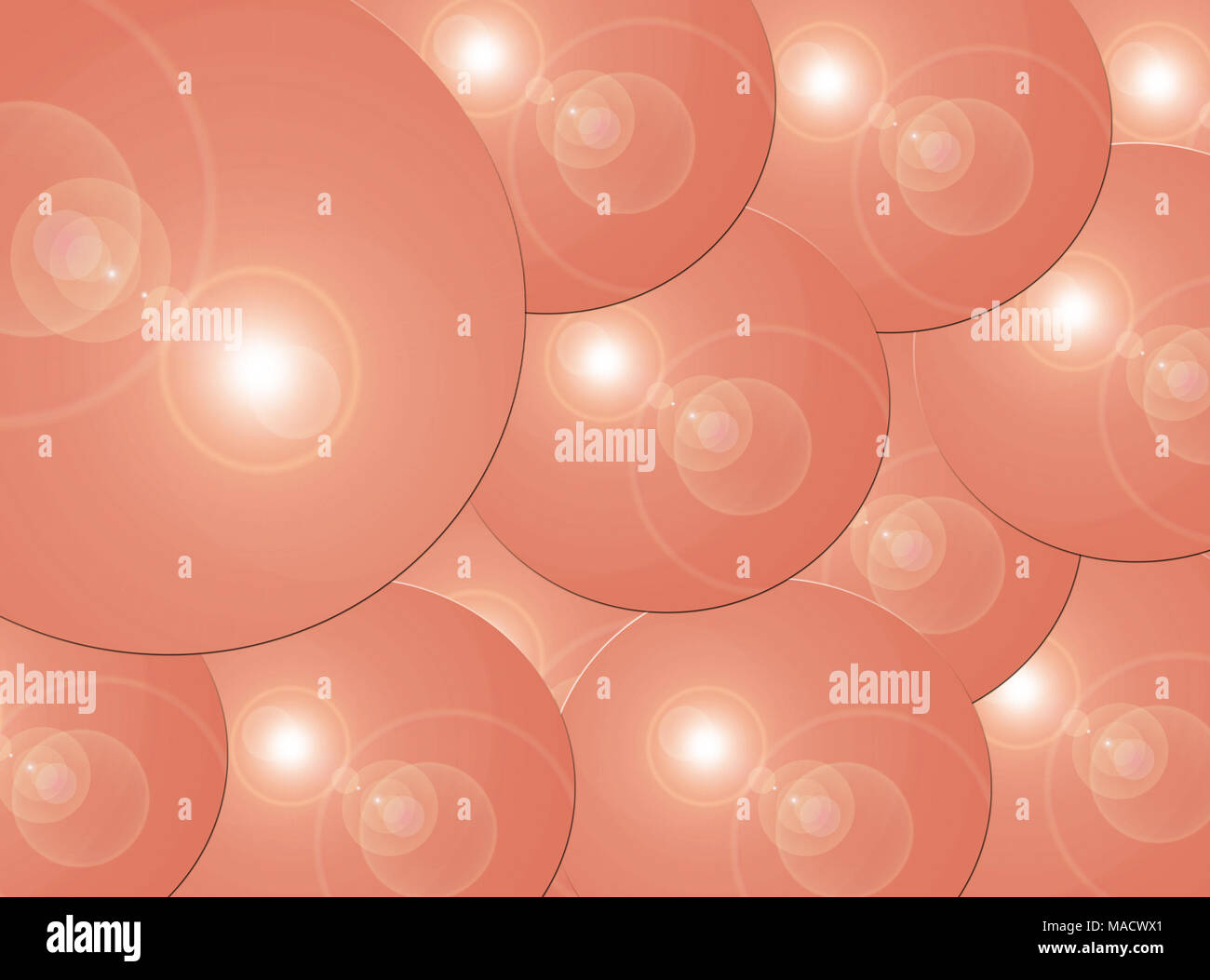 Abstract background of circular discs with light reflections Stock ...