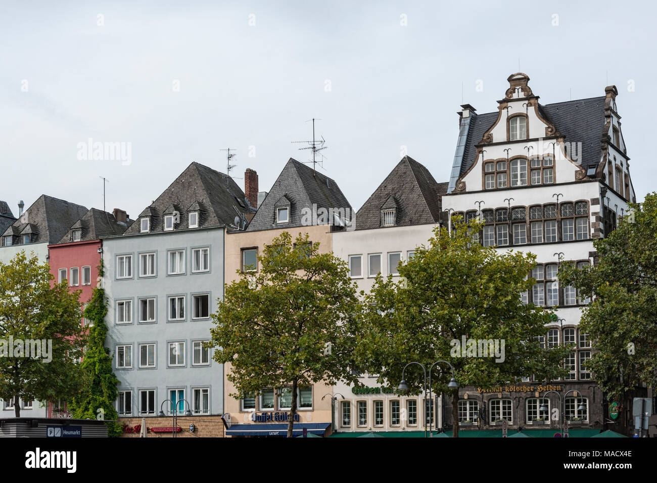 Colorful houses in Bavarian style in the old town of Cologne, North ...