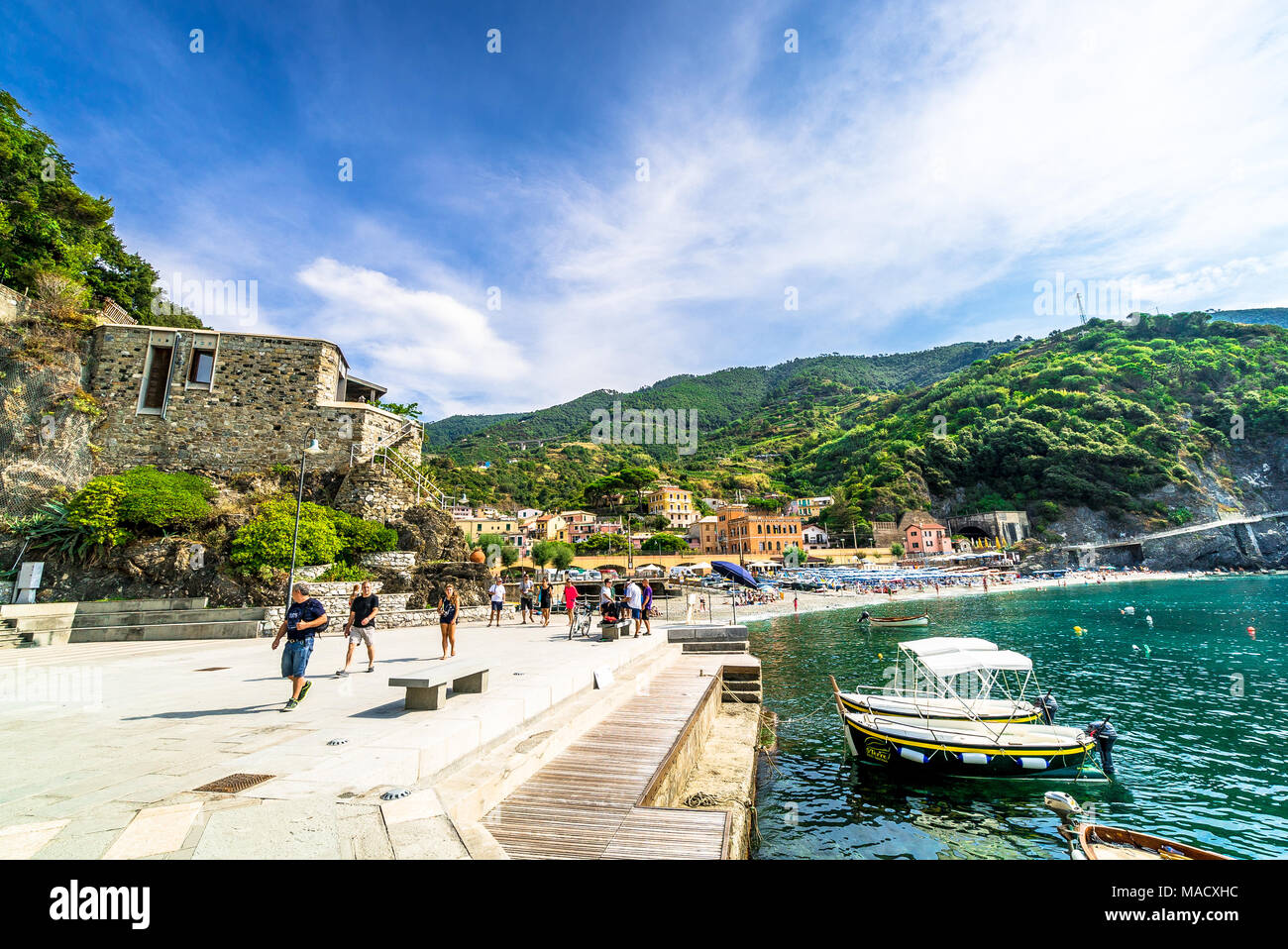 Monterosso al Mare, taken from a departing boat, Cinque Terre, UNESCO ...