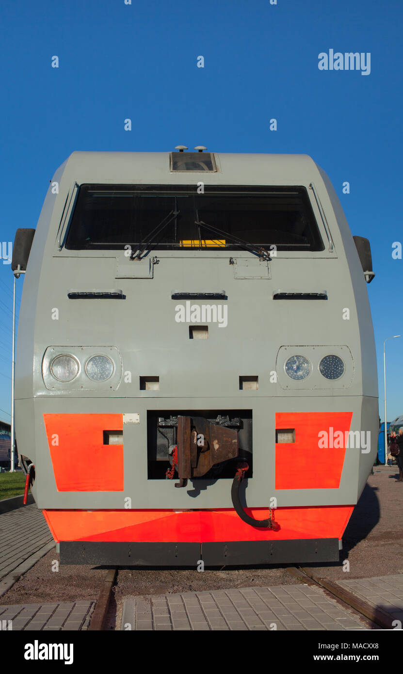 high speed diesel locomotive front view, low angle Stock Photo - Alamy