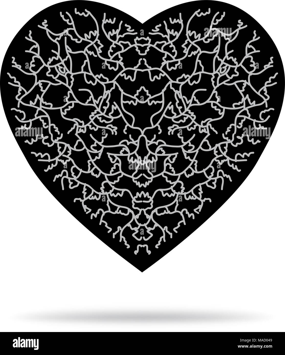 black heart with gray pattern and shadow Stock Vector Image & Art - Alamy
