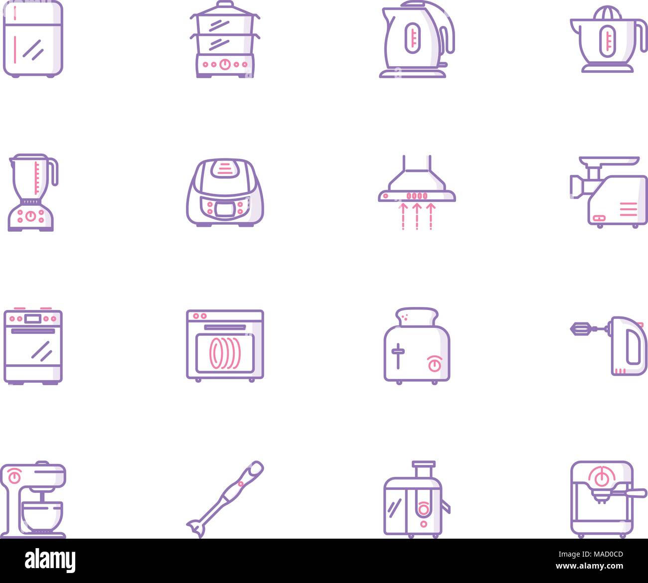 Collection of kitchen appliances icons Stock Vector Image & Art - Alamy