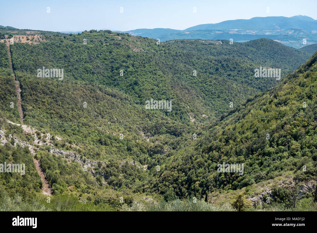 Mountain landscape at summer along the road from Orvieto to Todi ...