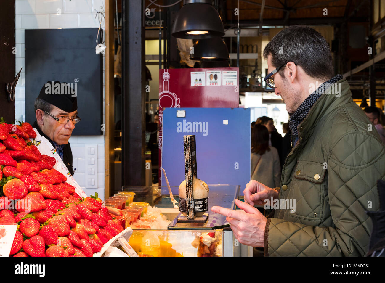 MADRID, SPAIN - 26 MARCH, 2018: Large food supermarket Auchan with ...