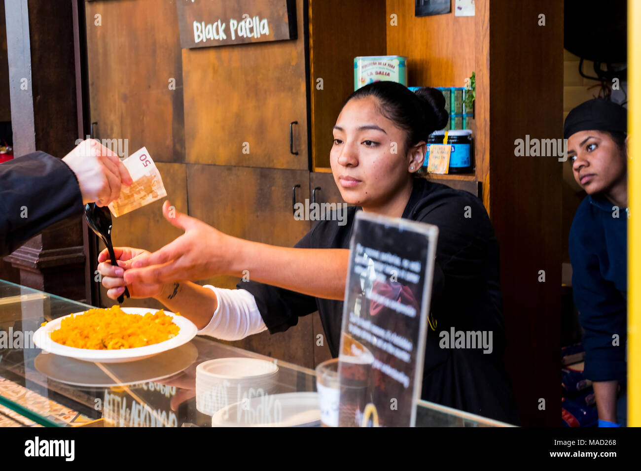 MADRID, SPAIN - 26 MARCH, 2018: Large food supermarket Auchan with ...