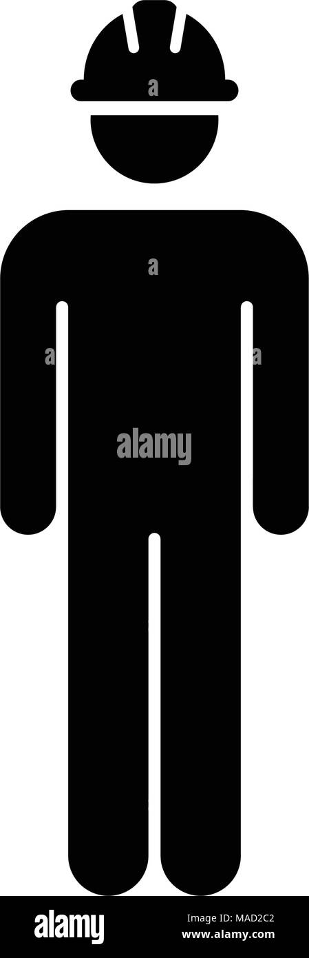 Worker Icon Vector Male Service Person of Building Construction Workman ...
