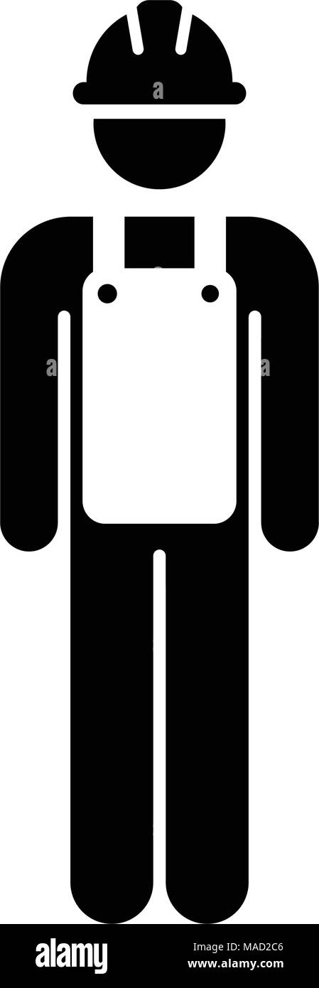Worker Icon Vector Male Service Person of Building Construction Workman ...
