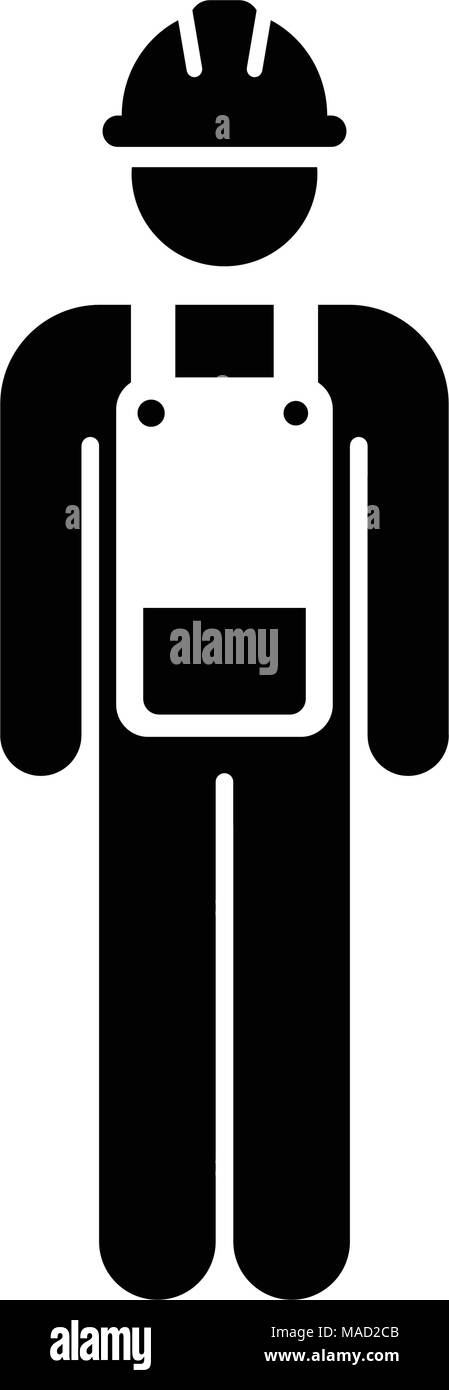 Worker Icon Vector Male Service Person of Building Construction Workman ...