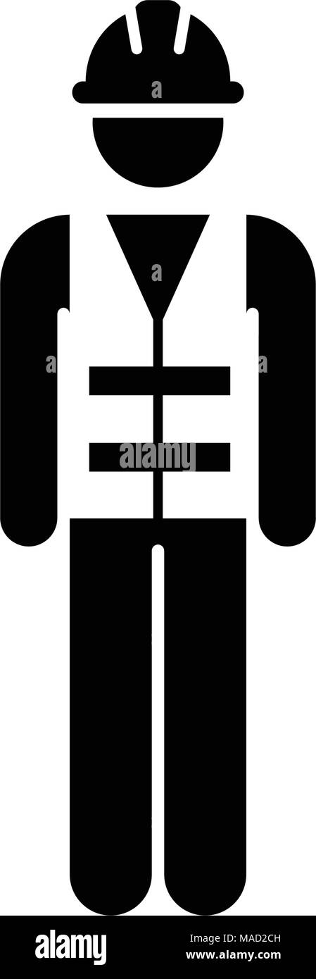 Worker Icon Vector Male Service Person of Building Construction Workman ...