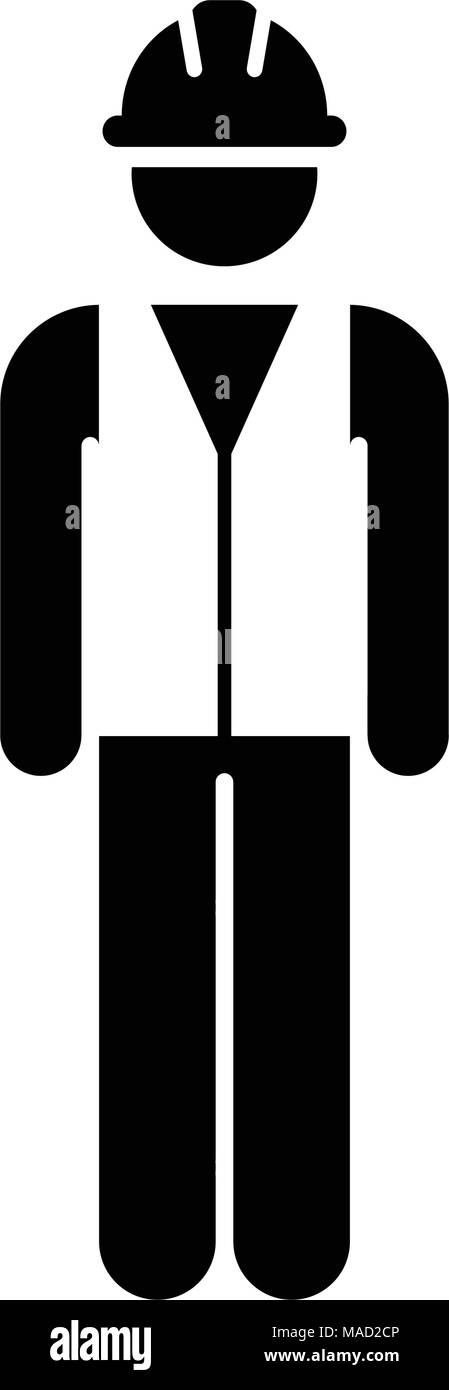Worker Icon Vector Male Service Person of Building Construction Workman ...