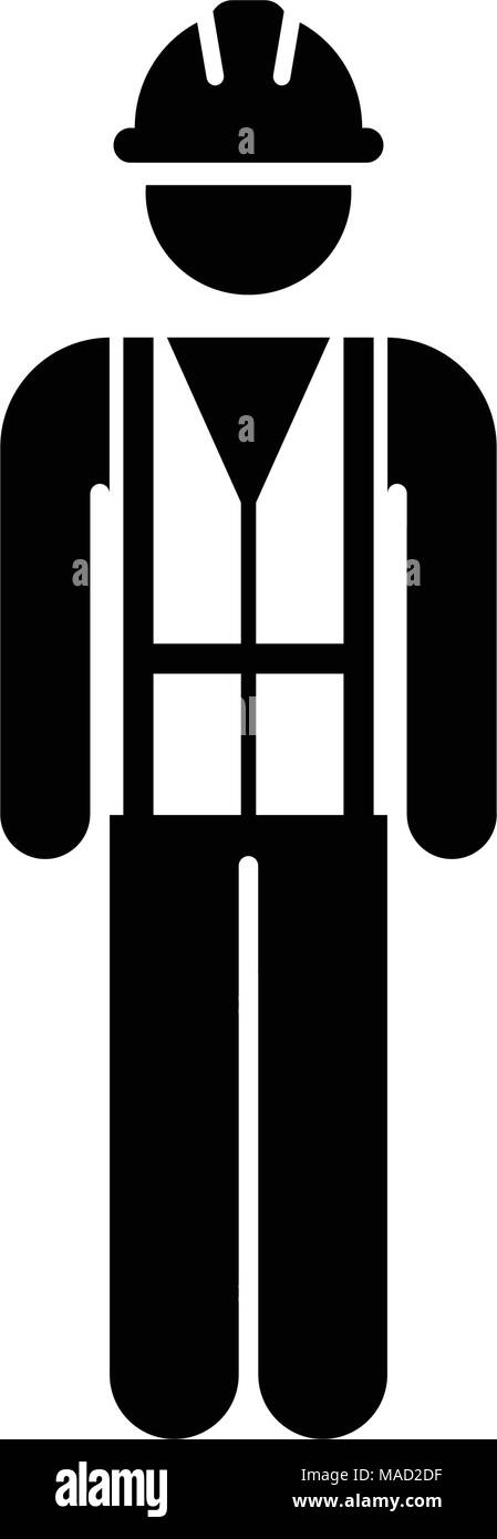Worker Icon Vector Male Service Person of Building Construction Workman ...