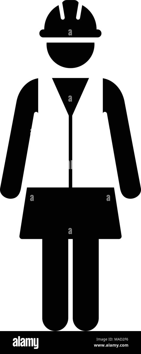 Worker Icon Vector Female Service Person of Building Construction ...