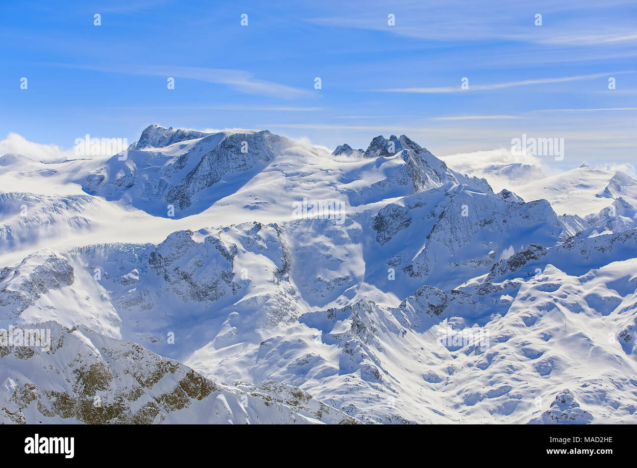 View from Mt. Titlis in Switzerland in winter. The Titlis is a mountain ...