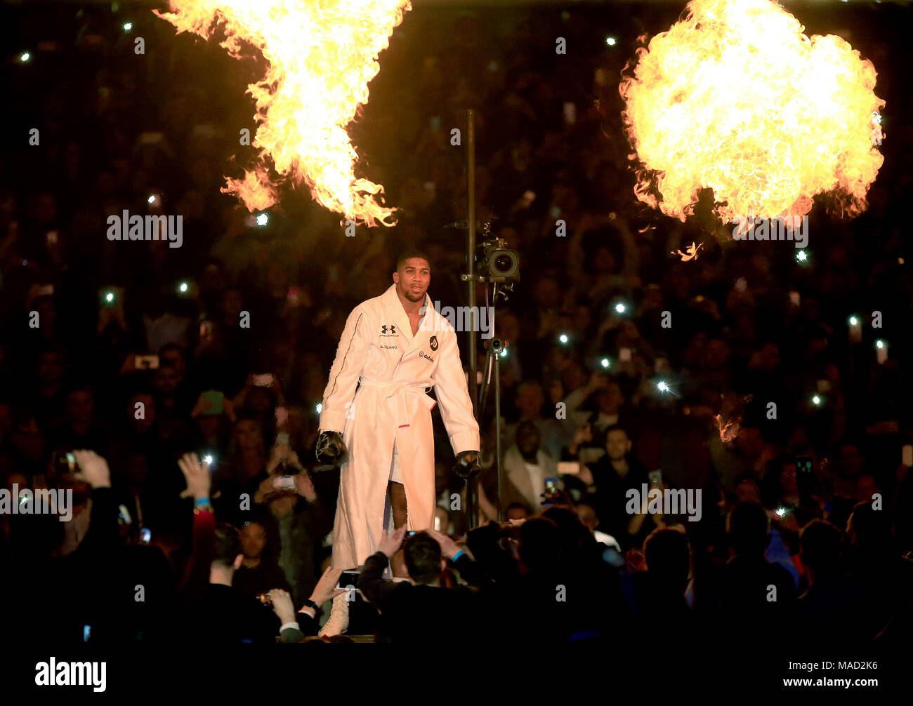 Anthony Joshua before the WBA, IBF, WBO and IBO Heavyweight ...