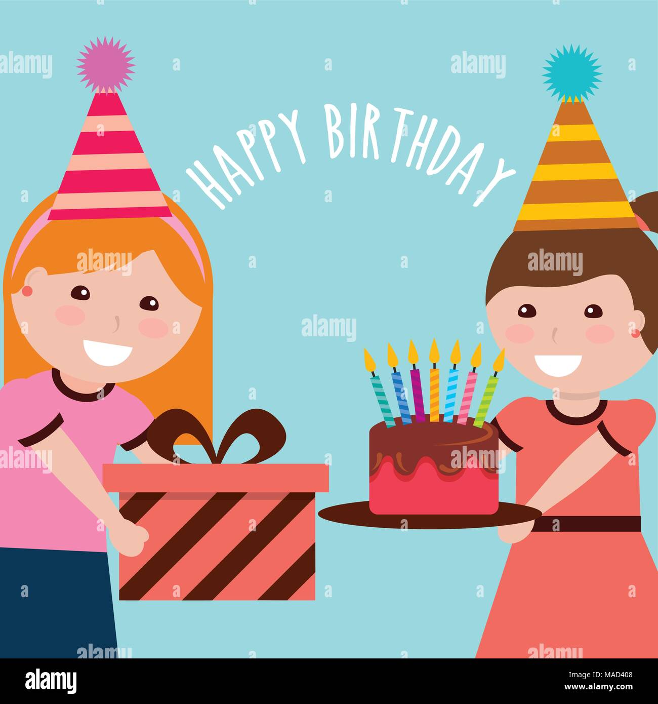 Birthday happy parents children Stock Vector Images - Alamy