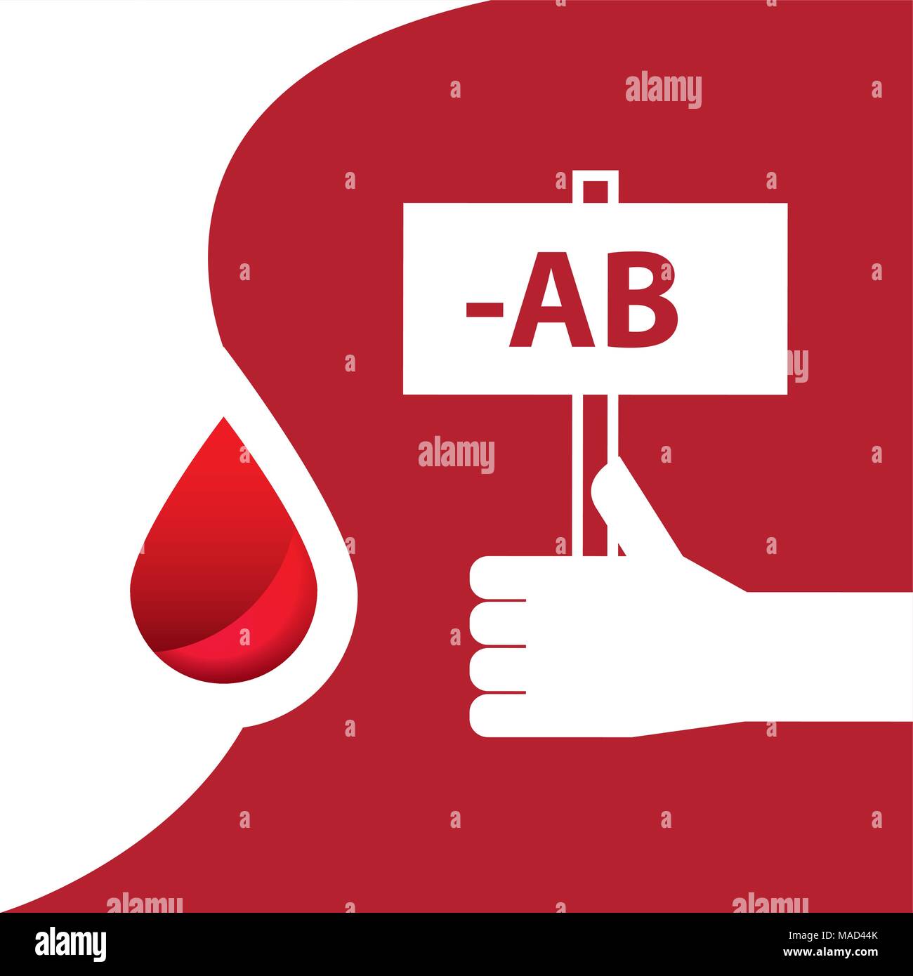 blood donation day - hand holding blood type board vector illustration ...