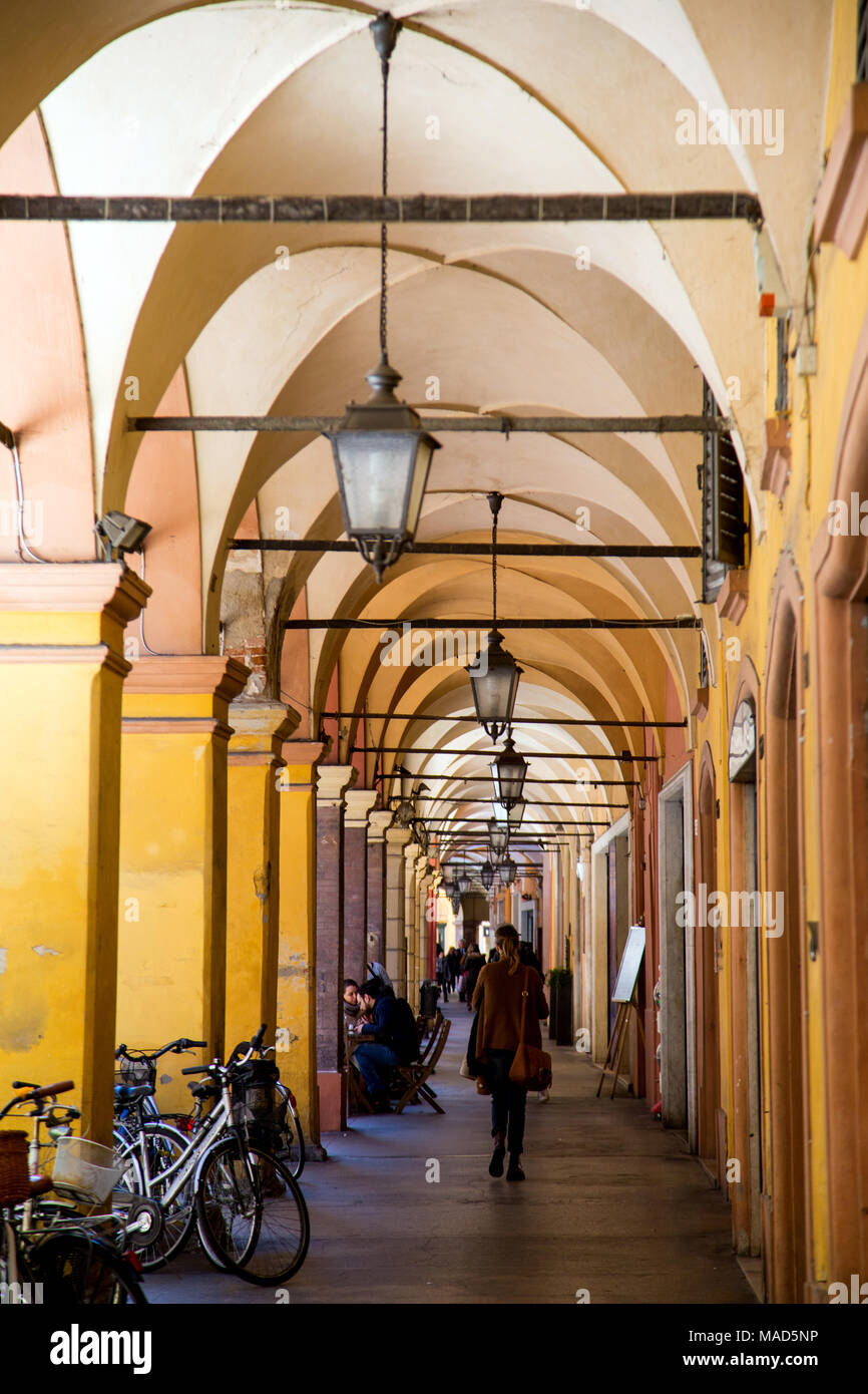 Covered portico in Modena Italy Stock Photo - Alamy