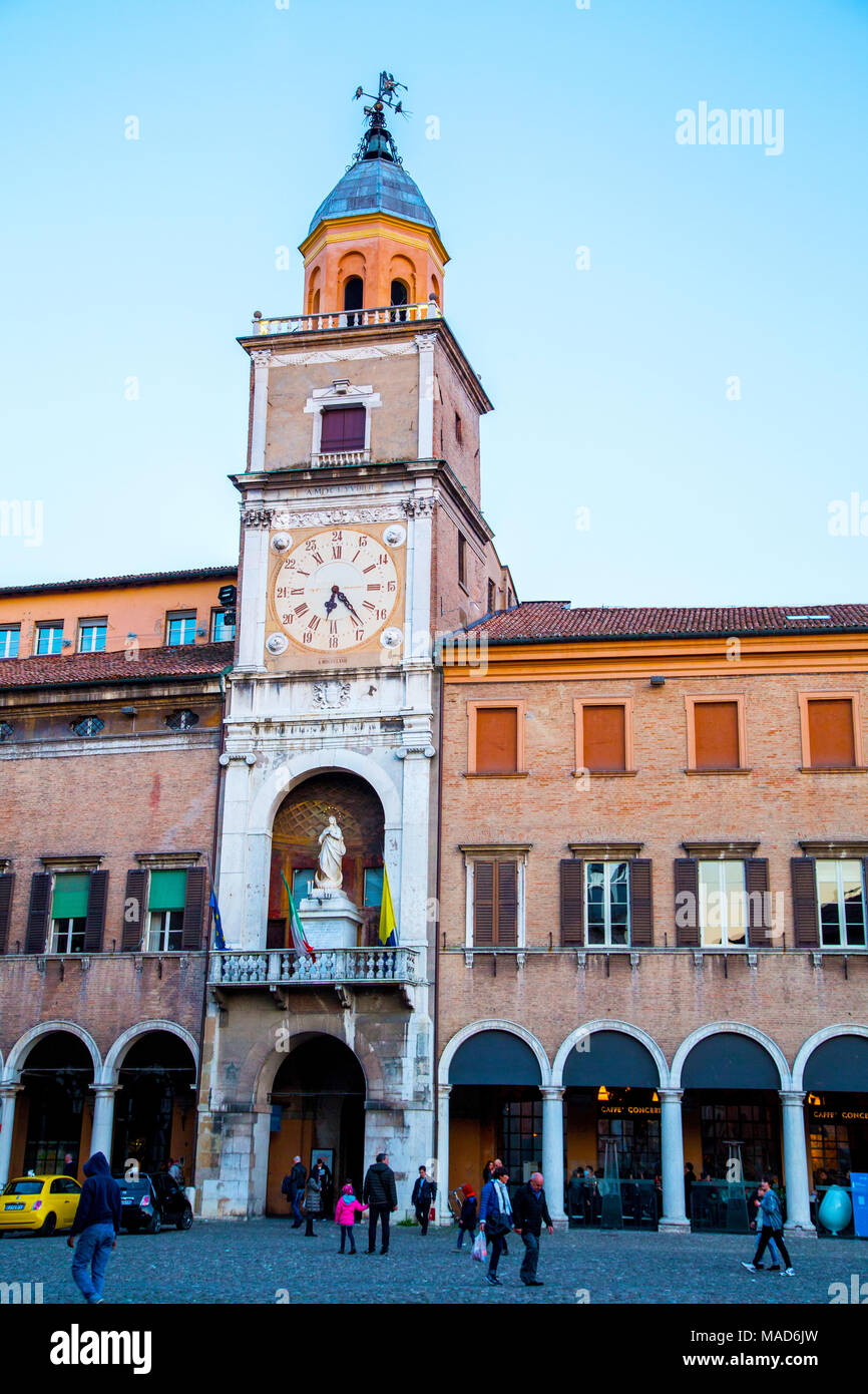 Piazza Grande looking towards the city hall in Modena Italy Stock Photo ...