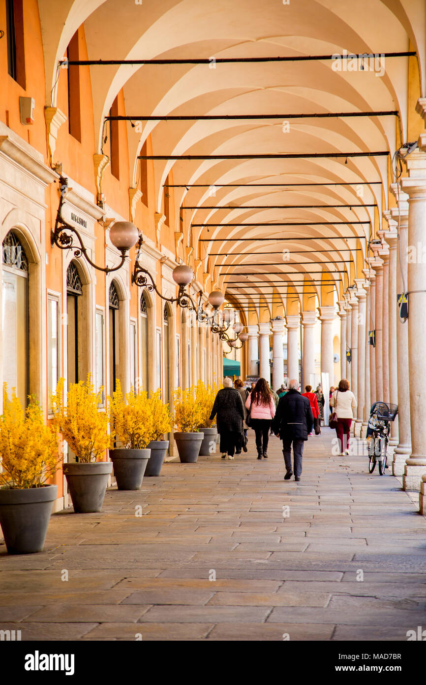Covered portico in Modena Italy Stock Photo - Alamy