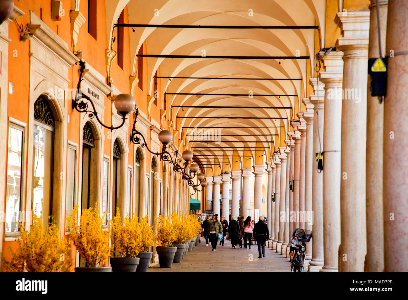 Covered portico in Modena Italy Stock Photo - Alamy