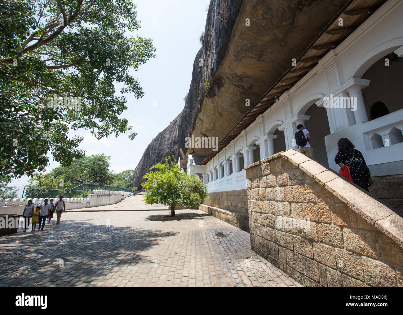 Tourists visiting Dambulla Cave Temple, Dambulla, Sri Lanka, Asia Stock ...