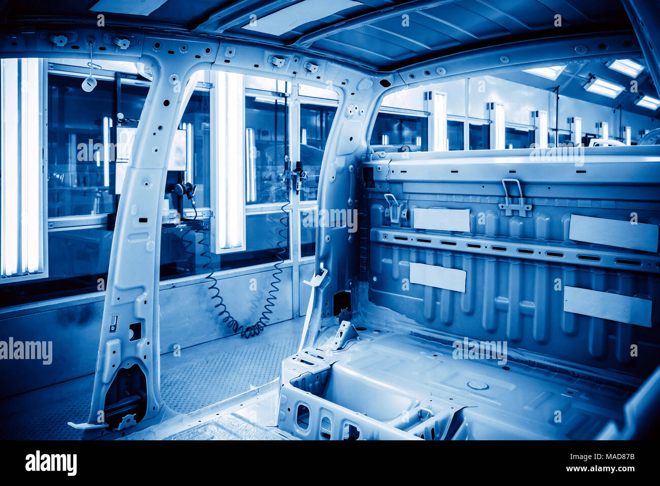 Modern automobile production line, automated production equipment Stock ...