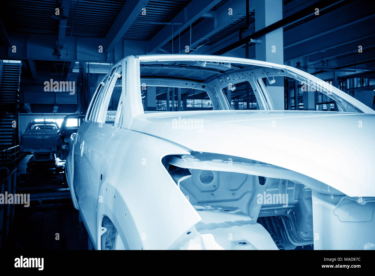 Modern automobile production line, automated production equipment Stock ...